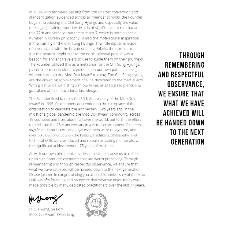 77th Moo Duk Kwan® Anniversary and Remembering the Late Great ...