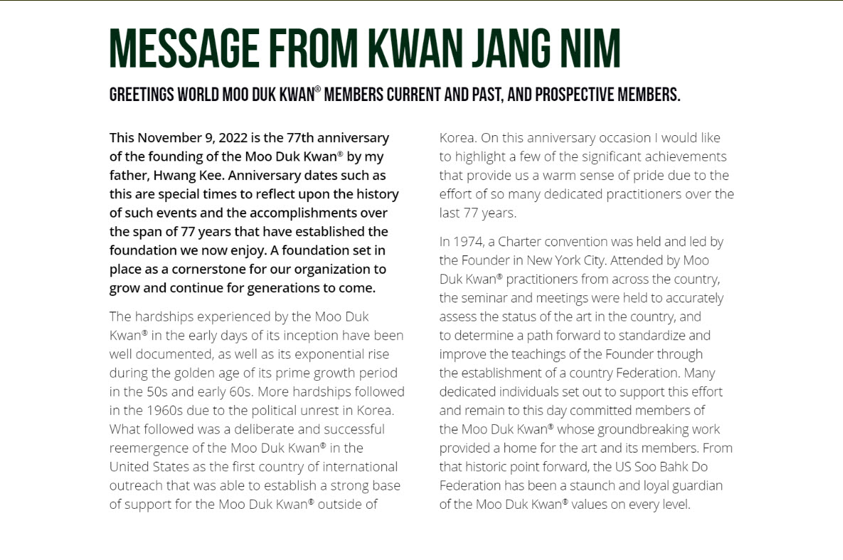77th Moo Duk Kwan® Anniversary and Remembering the Late Great ...